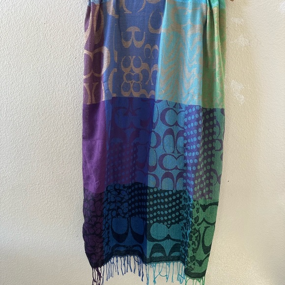 Coach | Accessories | Coach Cc Monogram Thin Throw Blanket Large Scarf ...